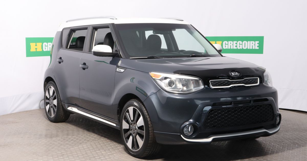 Kia Soul 2014 Two-Tone Fathom Blue/White A/C CUIR MAGS CAM RECUL usagée ...